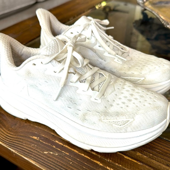 Hoka | Shoes | Hoka Clifton 9 Tennis Shoes Womens White Running Shoes ...
